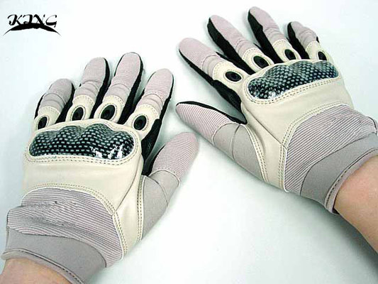 Tactical Black Outdoor Gloves with Carbon Fiber / Suede Palm for Sheep Skin