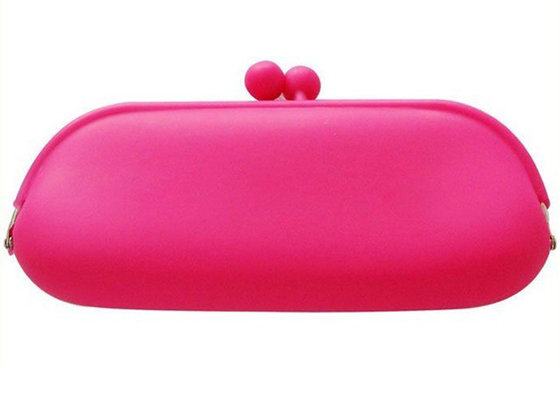 Rose Pochi Eco-friendly Silicone Coin Purse Eyeglasses Pouch With Screen Printed Logo