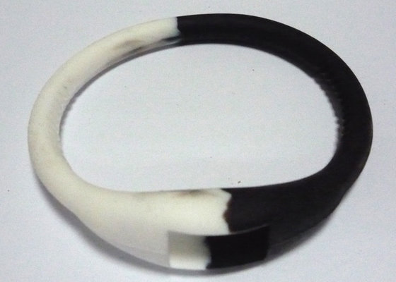 Black White Silicone negative Ion Bracelet Sport Watch for Man and Woman 1 ATM