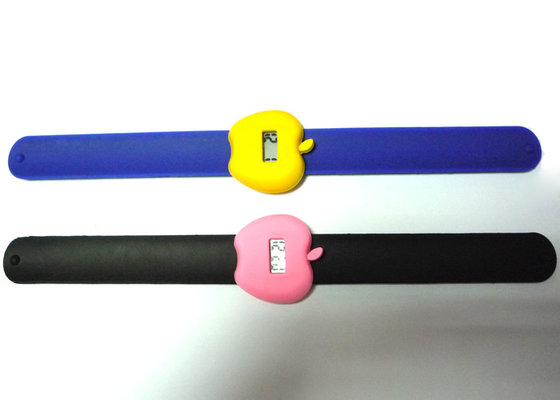Blank Band Apple Shape Silicone Digital Slap Bracelet Watch With Precise Quartz Movement