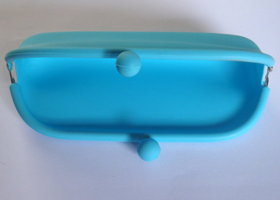 Customerized size blue silicone coin purse pouch for put make-up , cellphone , keys