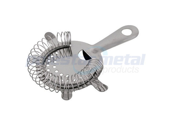 Custom Stainless Steel Kitchen Tools 4 Prong Hawthorne Cocktail Strainer