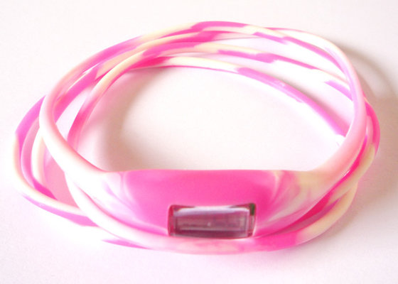 Pink & white silicone ion sports watch / negative ion watch for girls, women