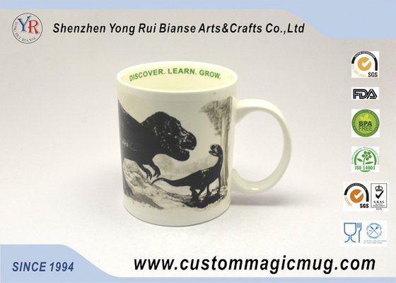 Custom Temperature Sensitive Color Changing Ceramic Mugs 11oz OF Magnesia Porcelain