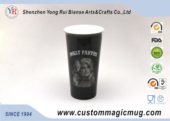 Color Changing Ceramic Double Walled Travel Mug Provied Customized Logo Pringting
