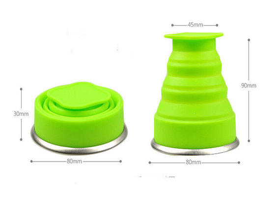 Safety silicone coffee mug 200ML Fda  free silicone drinking cup With Metal Frame
