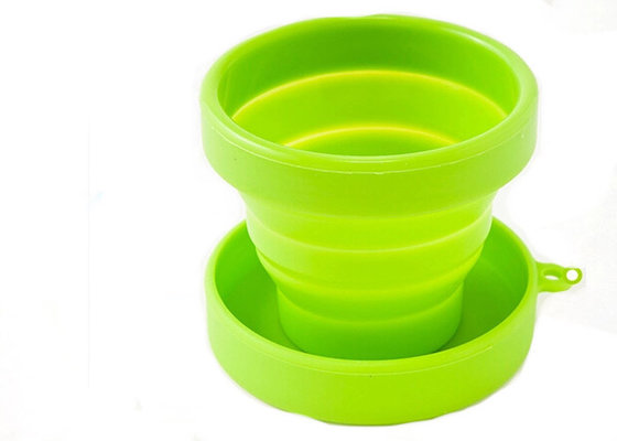 Small Soft Eco - Friednly Green Food Grade 170ml Silicone Folding Cup With Lid