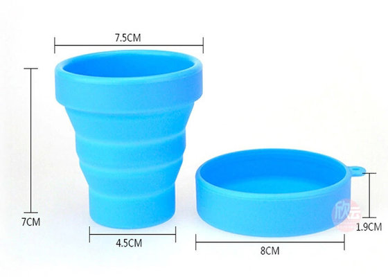 Small Soft Eco - Friednly Green Food Grade 170ml Silicone Folding Cup With Lid