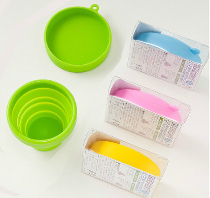 Small Soft Eco - Friednly Green Food Grade 170ml Silicone Folding Cup With Lid