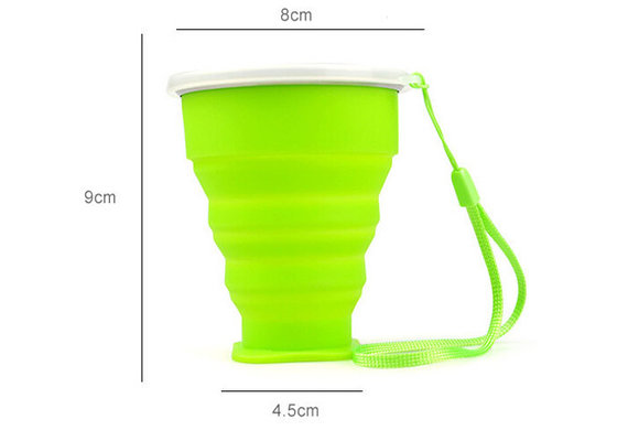 Travel camping Eco - friendly collapsible silicone cup With Stainless Steel Opening