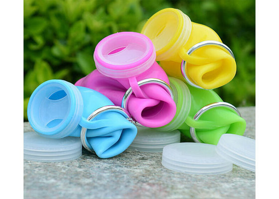Food Grade Silicone Kitchen Tools Folding Silicone Water Bottle Of Capacity 14oz