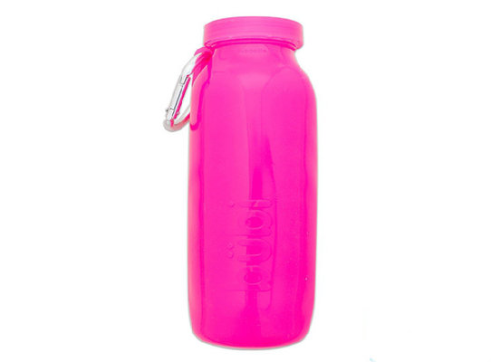 Promotional Folding Silicone Water Bottle Sports With Wrap 22oz. , Wear-Resistant