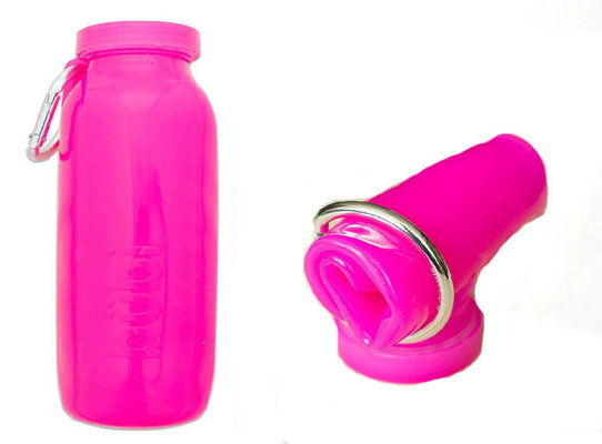 Portable  Outdoor Travel bpa free silicone collapsible water bottle 650Ml