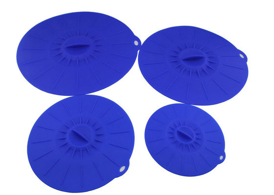 Soft Eco - Friendly  5pcs Blue Silicone Cup Cover / silicone coffee mug lids
