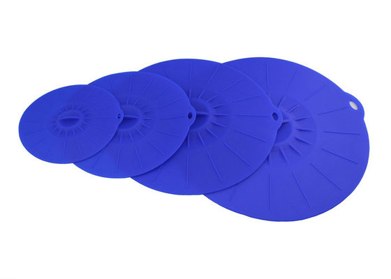 Soft Eco - Friendly  5pcs Blue Silicone Cup Cover / silicone coffee mug lids