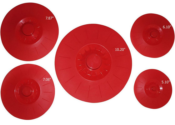 Anti - Slip Heat Resistant Red Silicone Cup Cover Lid 5 Pcs set   Customed