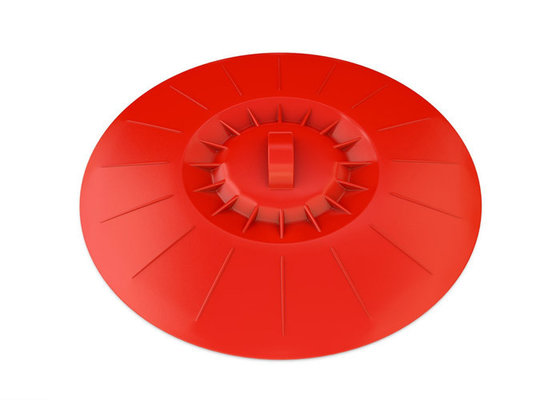 Anti - Slip Heat Resistant Red Silicone Cup Cover Lid 5 Pcs set   Customed