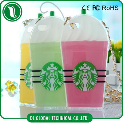 3D Silicone iPhone 5 iPhone 5S Starbucks Cup Phone Case With Strap