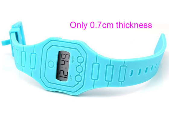 Custom Water Resistant Blue Silicone Wristband Watches Promotion Gift