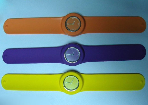Big Face Yellow Slap Bracelet Silicone wristband Watches For Kids With Customerized Logo