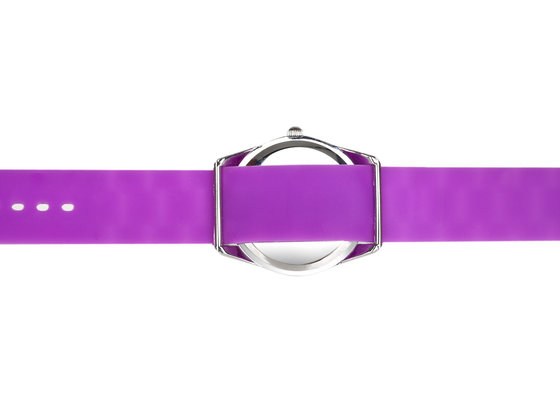 Jelly Diamond Lady Silicone Wristband Watches waterproof , Hermosa Pink Strap