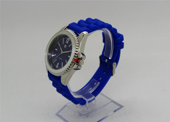 Zinc  Alloy round Gent Silicone Strap Watch / silicone wristband watch