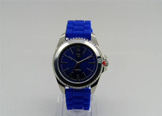 Zinc  Alloy round Gent Silicone Strap Watch / silicone wristband watch