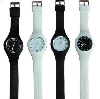 Anti Shock Children Slim Silicone Wristband Watches Analog Display