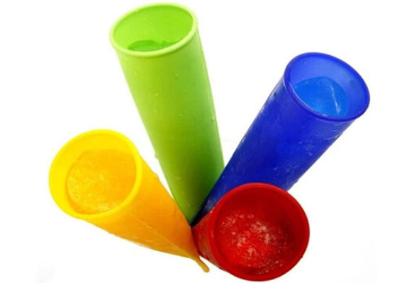 Round Shape Kids Silicone Ice Lolly Molds With FDA LFGB Standard , 20cm Length