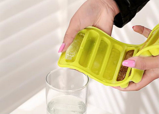Custom Durable Silicone Ice Tray Finger Shapes Of 10 Holes , Eco-Friendly