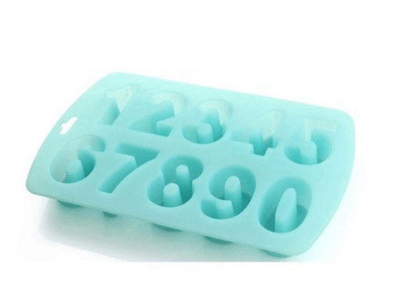 DIY Flexible Kids silicone ice cubes Tray Easy To Take Off Number Shaped