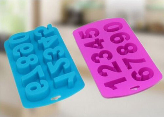 DIY Flexible Kids silicone ice cubes Tray Easy To Take Off Number Shaped