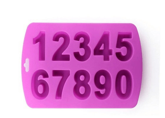DIY Flexible Kids silicone ice cubes Tray Easy To Take Off Number Shaped