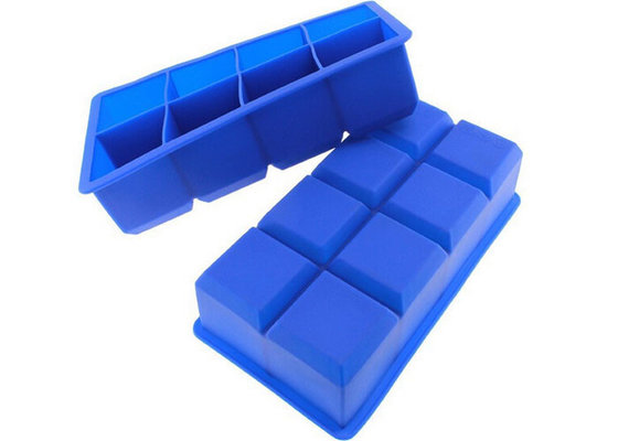 Durable Flexible 8 Cavity Jumbo 2" silicone ice cream molds cube for refrigerator