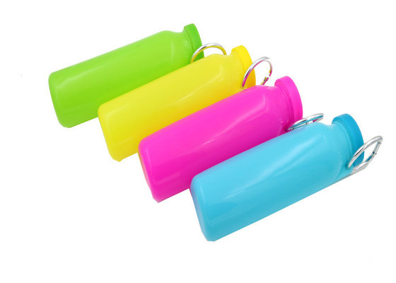 Non-Toxic Custom Printed Silicone Water Bottles 650ml With PP Lid , Debossed