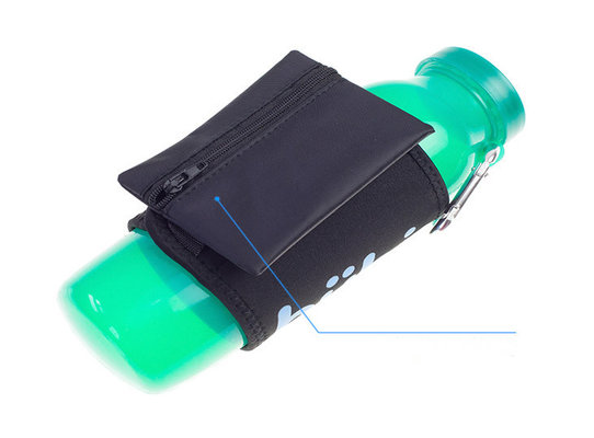Blue Color 14Oz Waterproof  food grade Silicone Water Bottle with Customized Logo