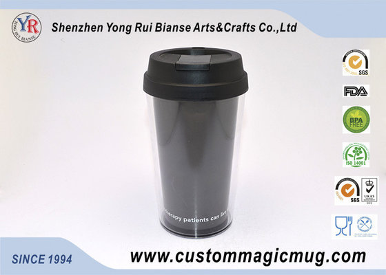 ODM Reusable Fasion Office Coffee Double Wall Plastic Cup With Silicone Lid