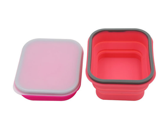 Eco-friendly Food Safe Silicone Kitchen Tools 600ml Collapsible Food Lunch Box