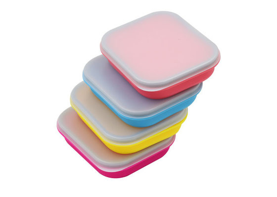 Eco-friendly Food Safe Silicone Kitchen Tools 600ml Collapsible Food Lunch Box