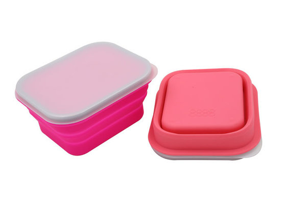 Eco-friendly Food Safe Silicone Kitchen Tools 600ml Collapsible Food Lunch Box