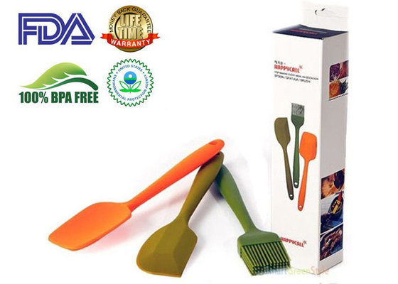 Blue Red Green Silicone Kitchen Tools Large Silicone Spatula Set 3 Piece