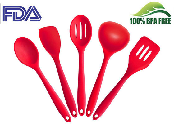 Non - Toxic Healthy Colourworks Silicone Kitchen Utensils With Slotted Spoon For  Baking , Cooking