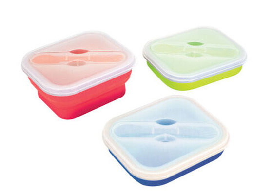 Custom  Silicone Lunch Box Retractable or Collapsible 900ml Heat Resistant