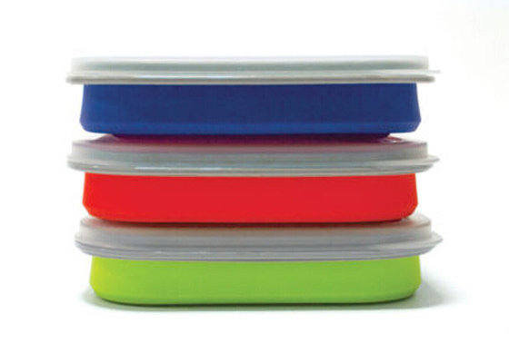 600ml Folding Silicone Lunch Box with paper card pack For children and adult