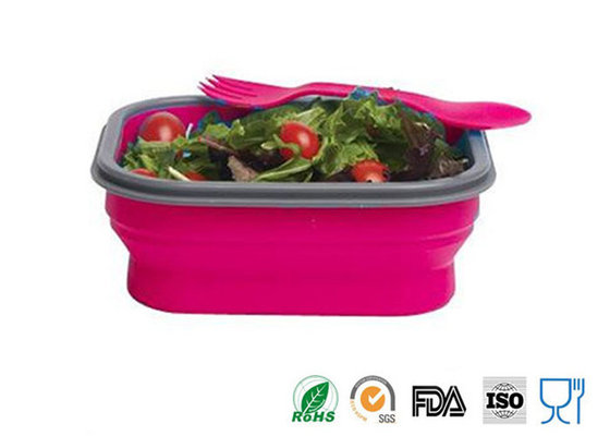 600ml Folding Silicone Lunch Box with paper card pack For children and adult