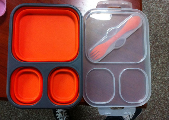 Food Grade Big Eco Silicone Collapsible Lunch Box For Kids With Customized Logo