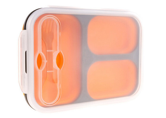 Heat Resistant Collapsible Silicone Lunch Box For Outdoor Travel FDA & LFGB standard