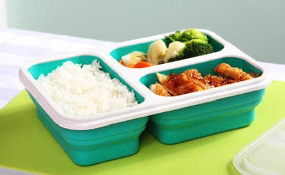 Heat Resistant Collapsible Silicone Lunch Box For Outdoor Travel FDA & LFGB standard