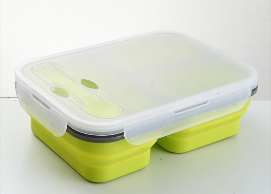 Heat Resistant Collapsible Silicone Lunch Box For Outdoor Travel FDA & LFGB standard