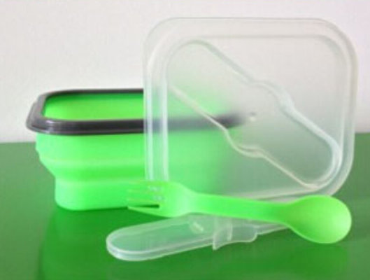 Portable Colorful Comping Travel Silicone Lunch Box and Food Container with multi compartment